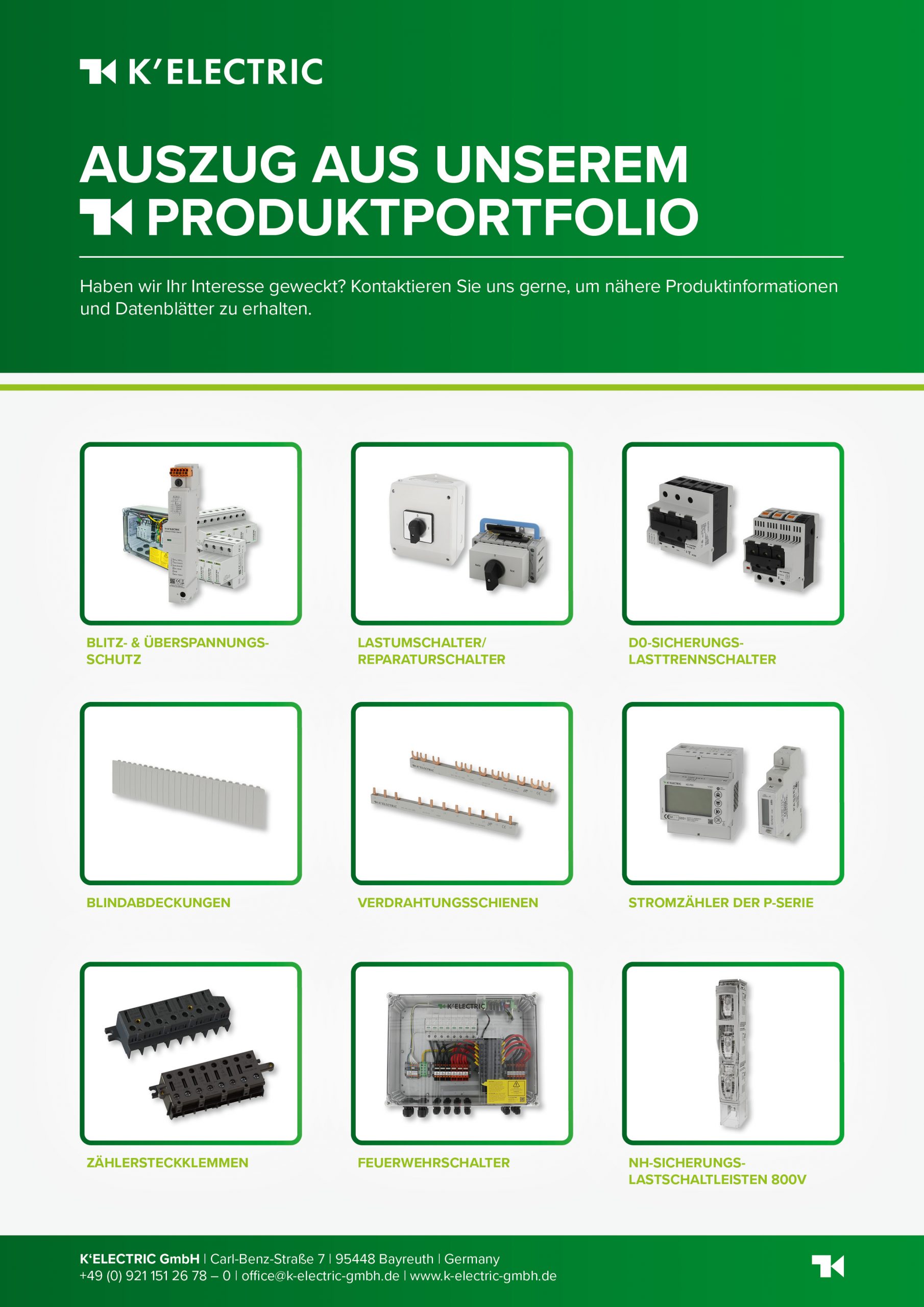 Auszug aus unserem Produktportfolio - K'Electric